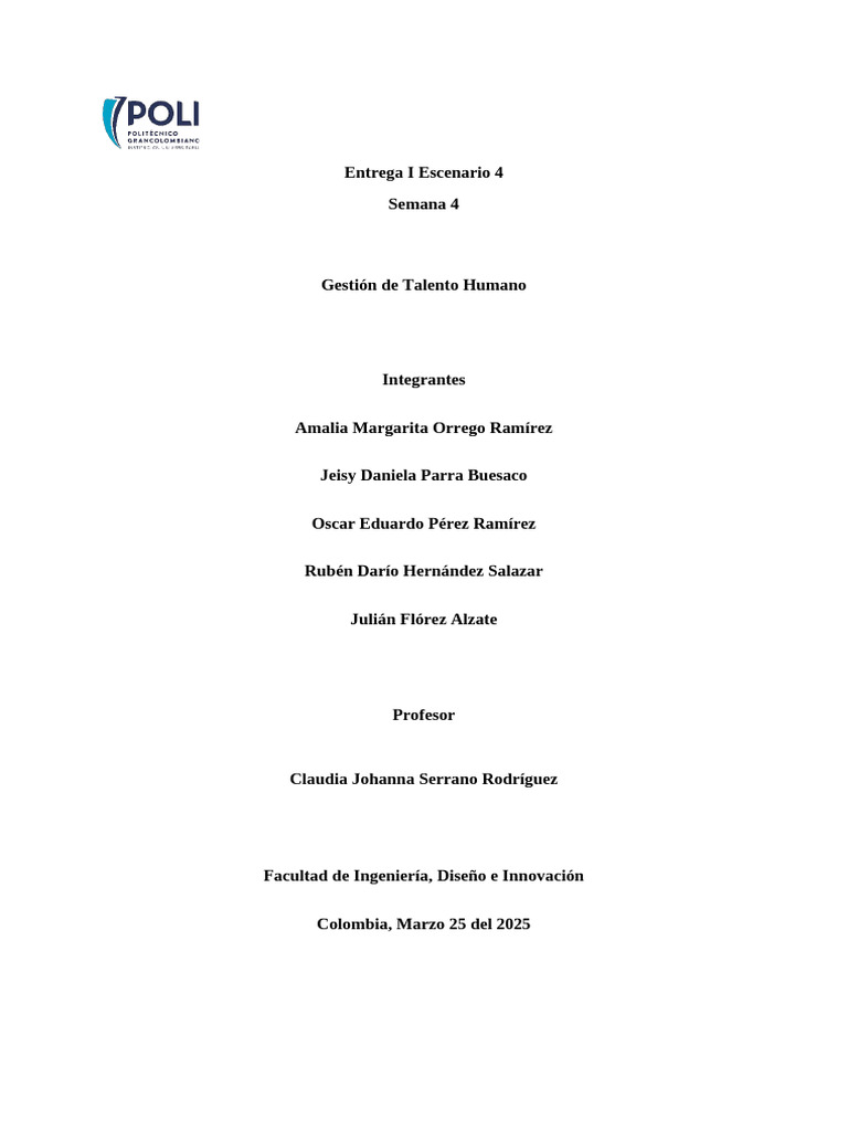 Entrega Previa I Semana 3 - Talento Humano | PDF | Reclutamiento | Economias
