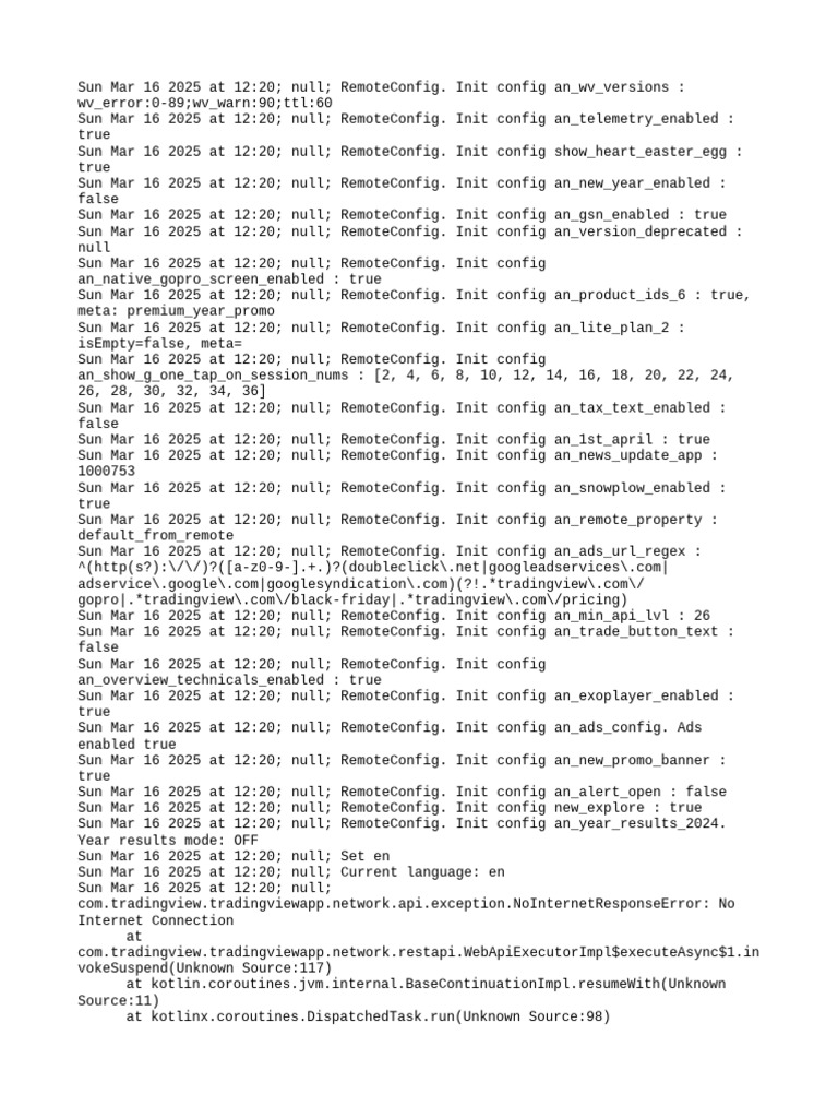 RemoteConfig Initialization Logs | PDF | Java (Programming Language) | Computing