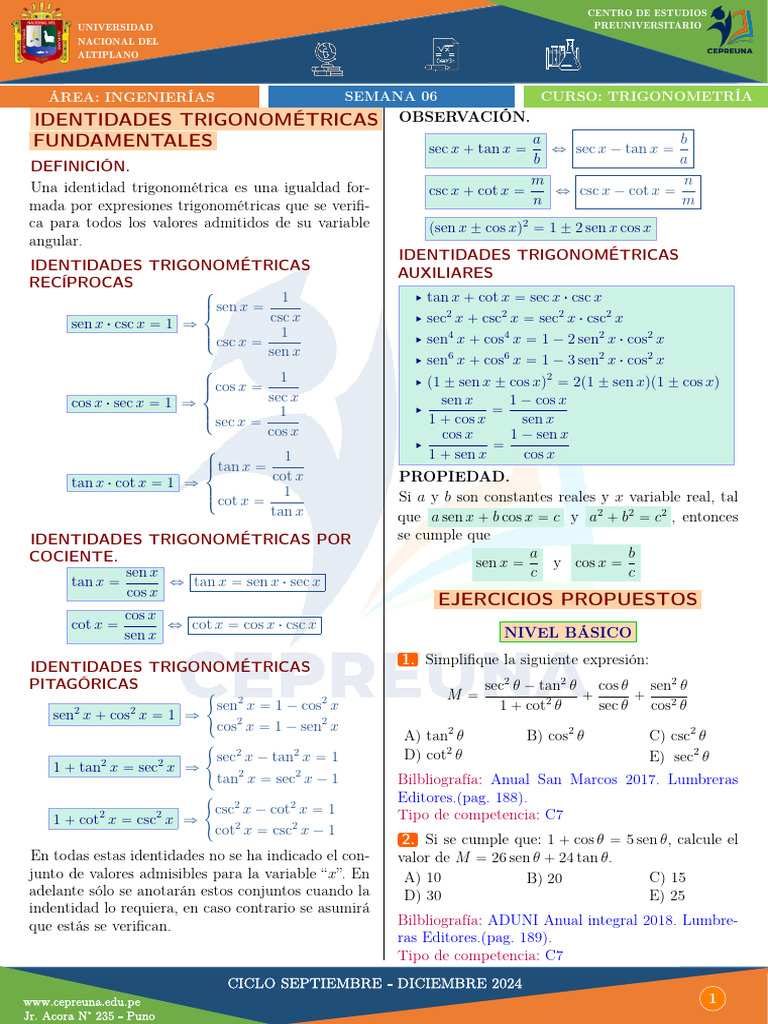 Cuadernillo-20241006 161221BkPy | PDF | Trigonometría | Combinatoria