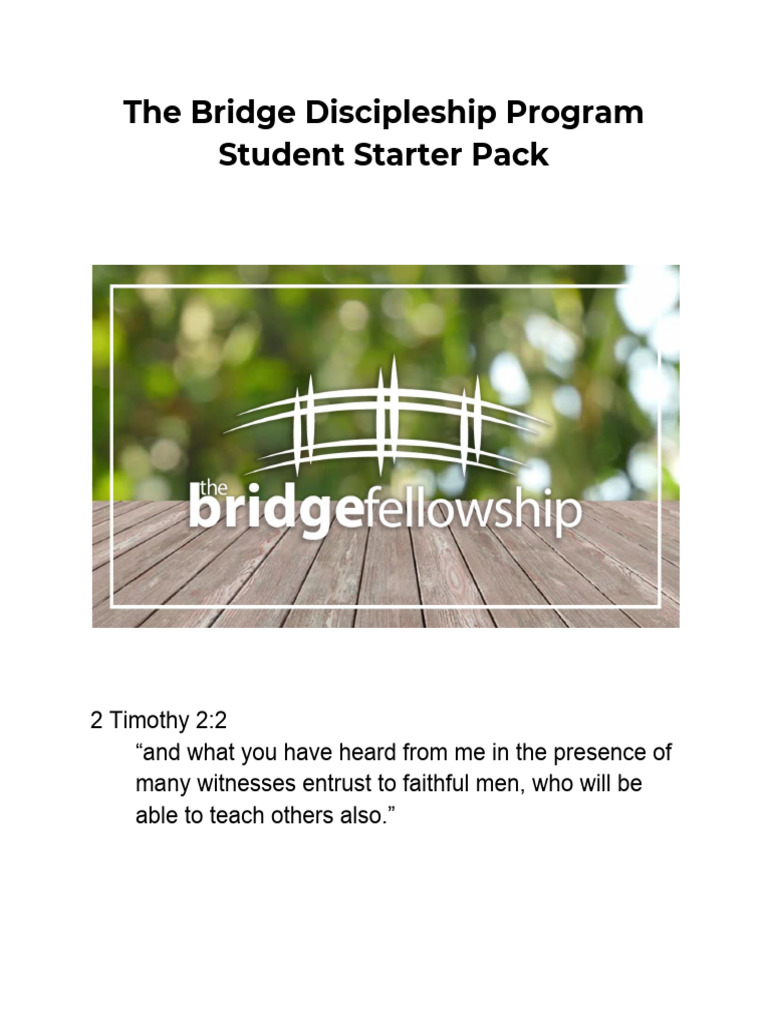 TBDP Student Starter Pack Complete | PDF | Disciple (Christianity) | Jesus