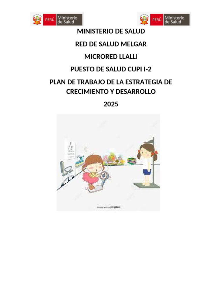 Plan de Trabajo Cred 2025 | PDF | Anemia | Nutrición
