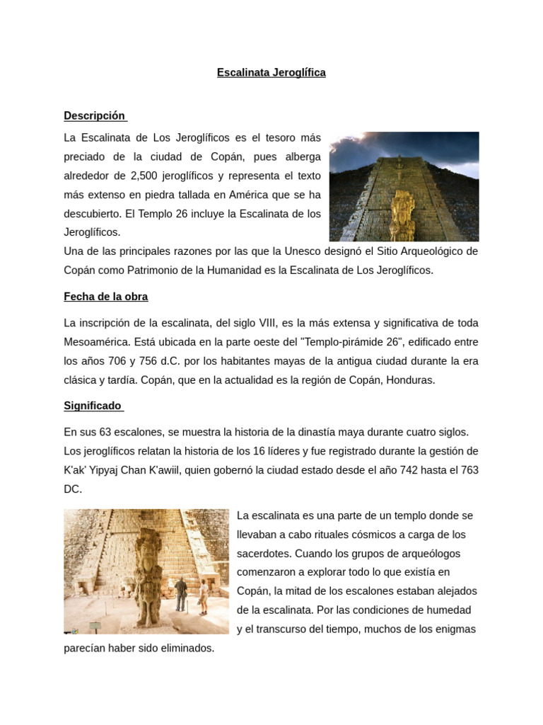 Escalinata Jeroglífica de Copán | PDF