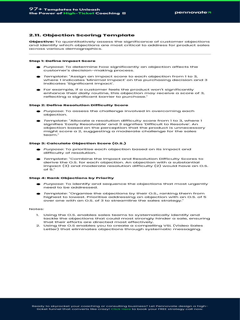 2.11. Objection Scoring Template | PDF