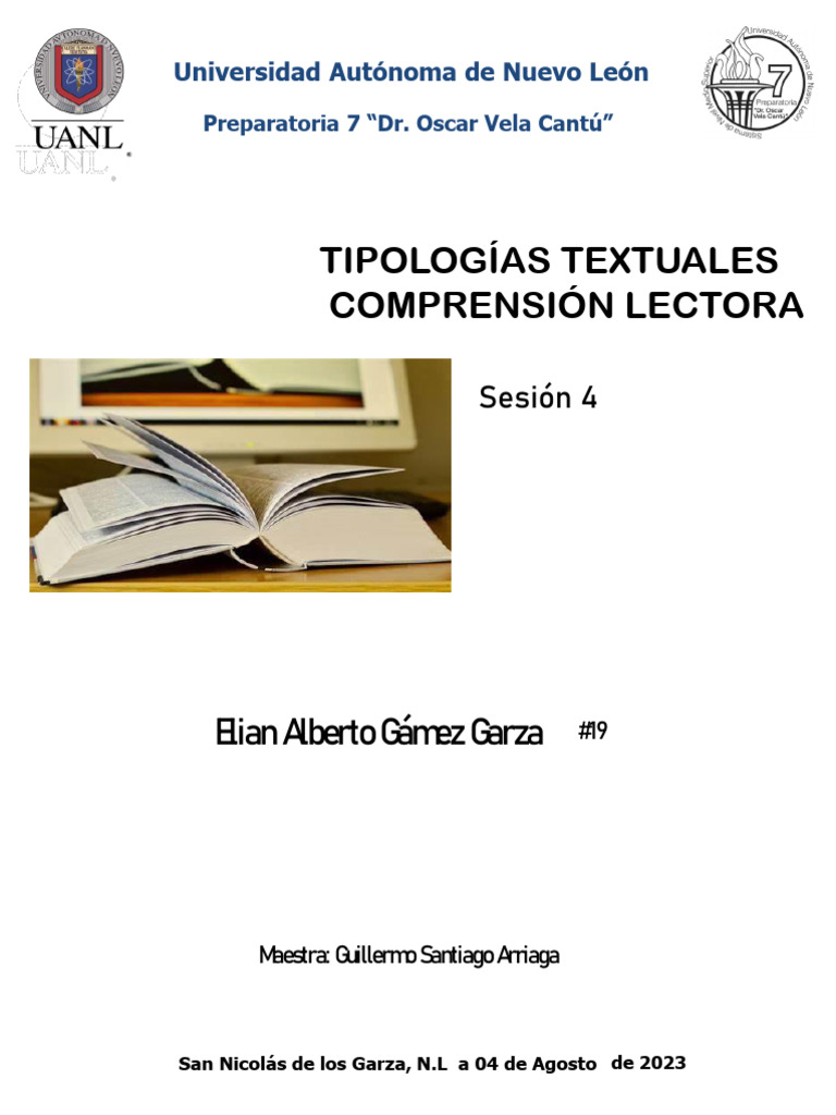 Tipologías Textuales Sesión 4 | PDF