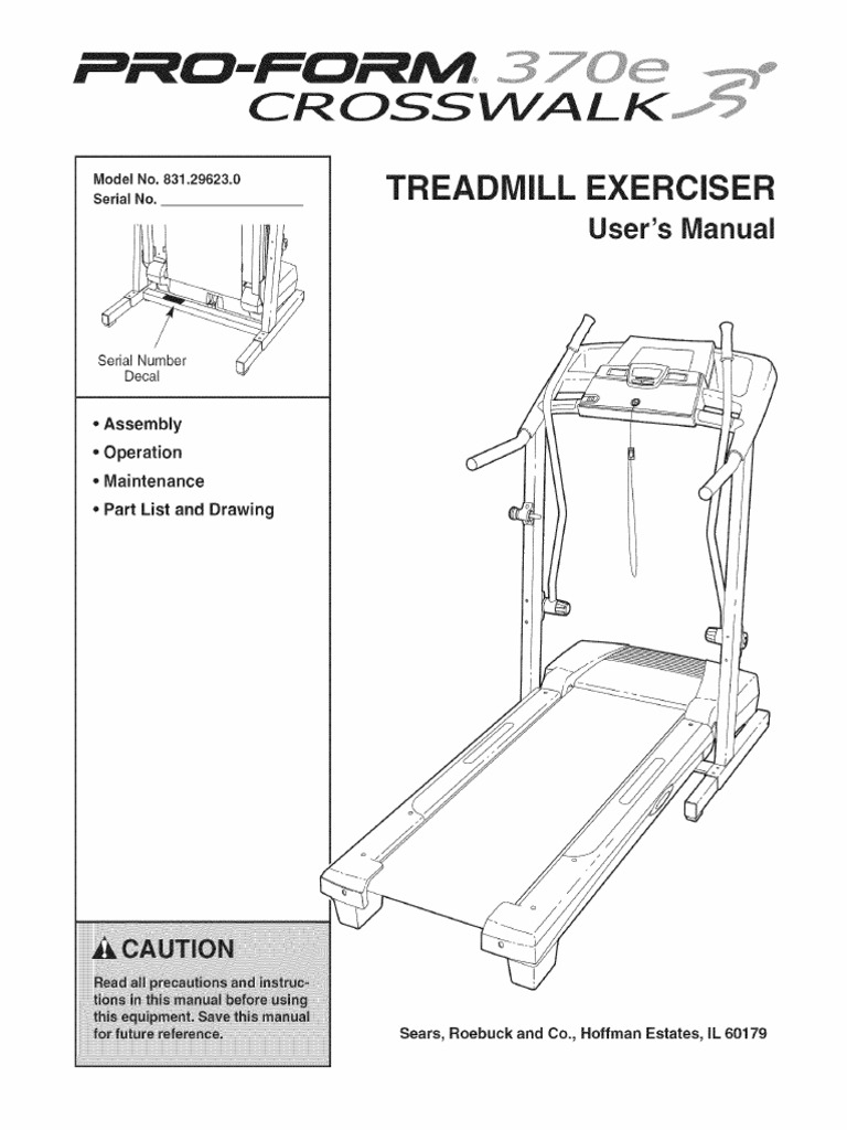 ProForm Crosswalk 370e Treadmill Manual | PDF | Electrical Connector ...