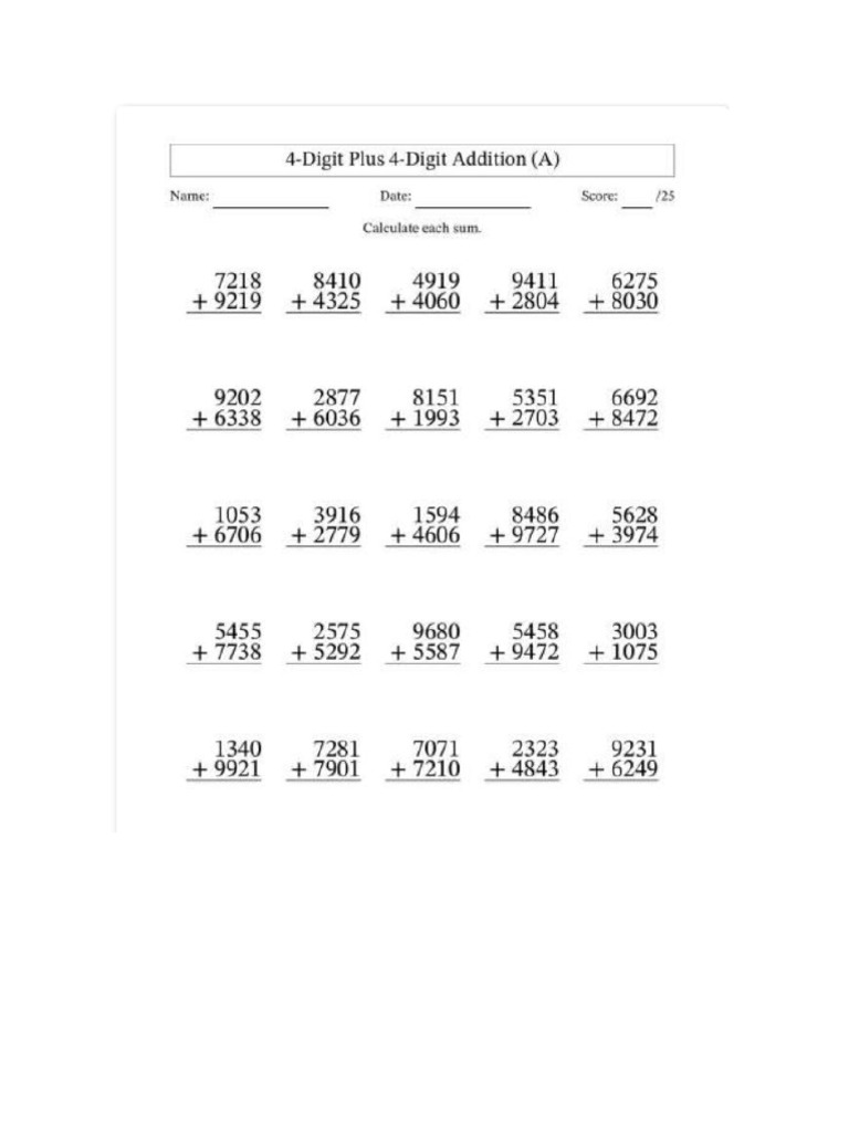 Math Drills | PDF