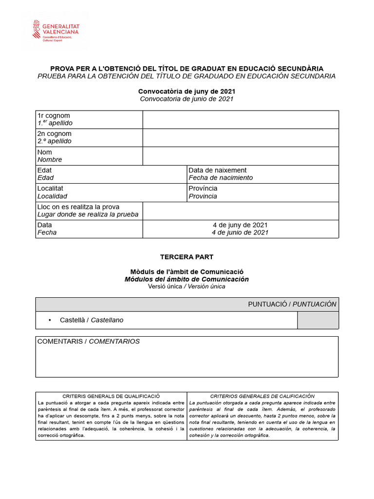 ทmbit Comunicaciข CASTELLท Juny2021 | PDF | Verbo | Adverbio