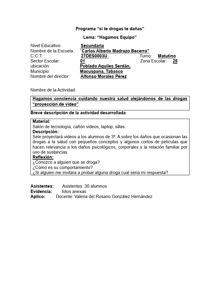 Si Te Drogas Te Dañas | PDF