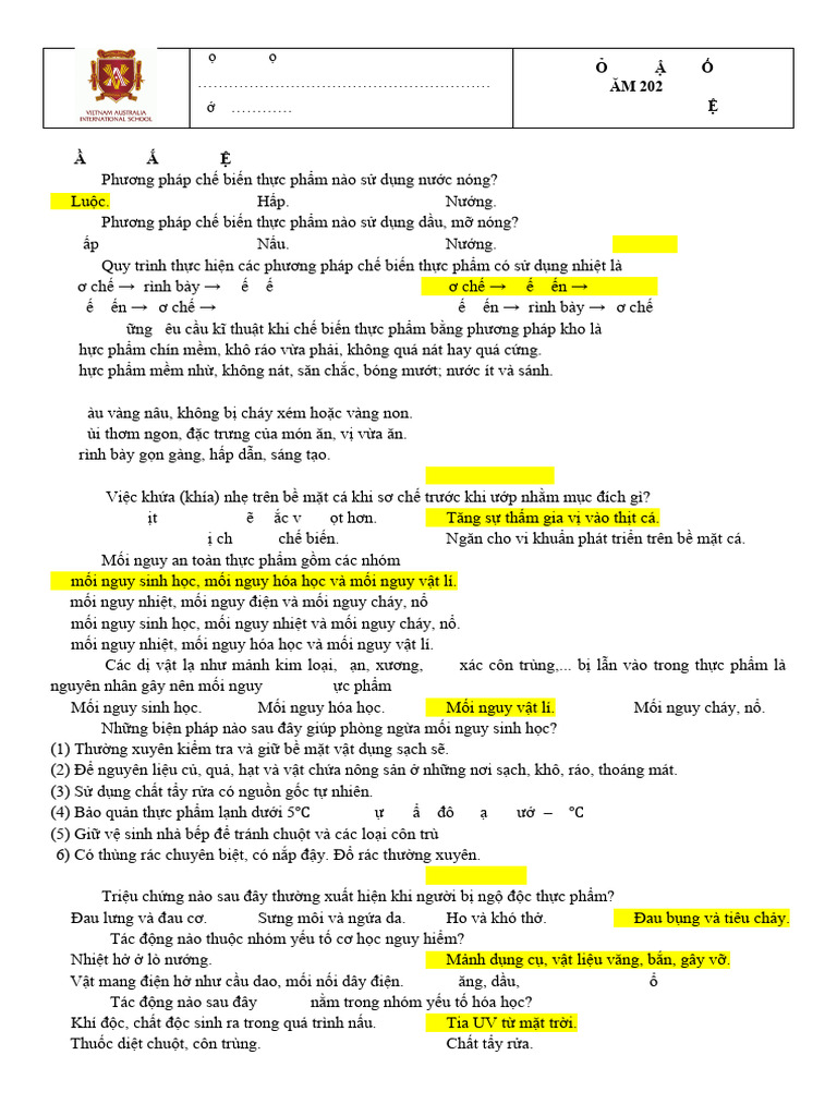 K9 - ĐÁP ÁN THAM KHẢO CUỐI HKII (24-25) | PDF