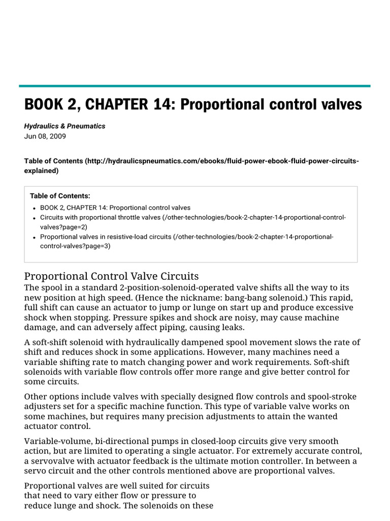 Proportional Control Valves Explained | PDF | Valve | Throttle