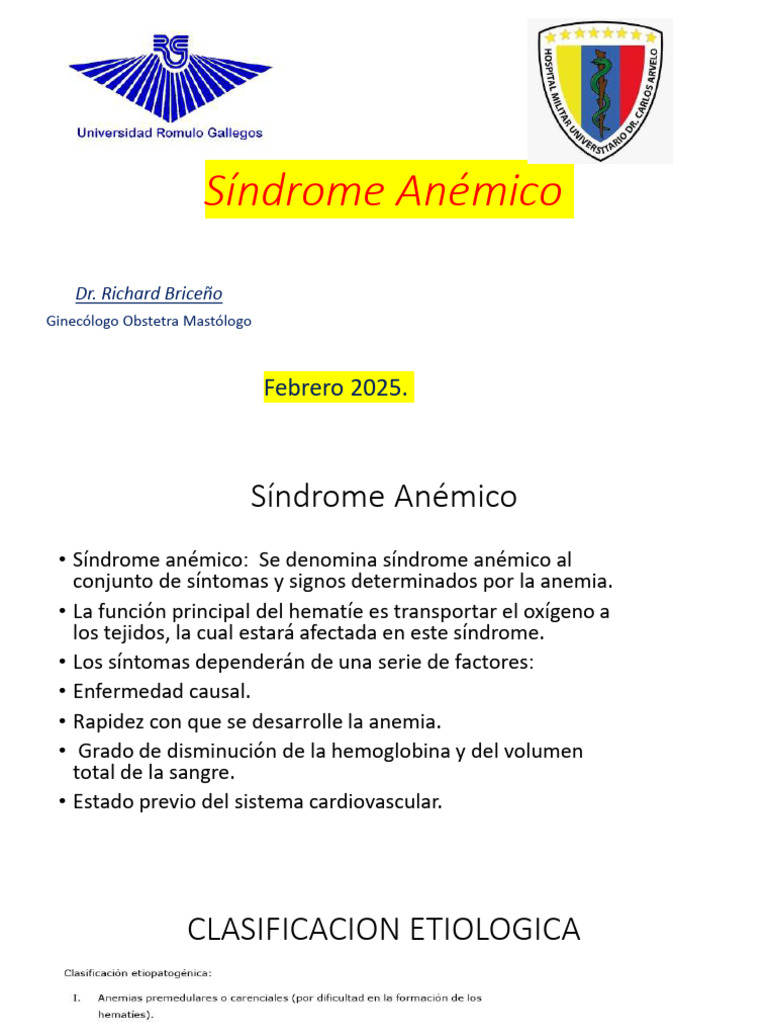 Síndrome Anémico | PDF | Anemia | Vertebrados
