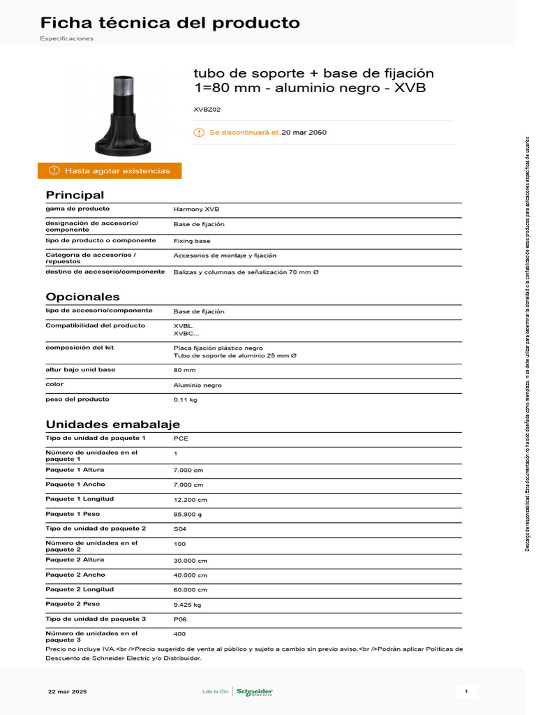 Schneider Electric - Harmony-XVB - XVBZ02 | PDF | Economía y medio ambiente