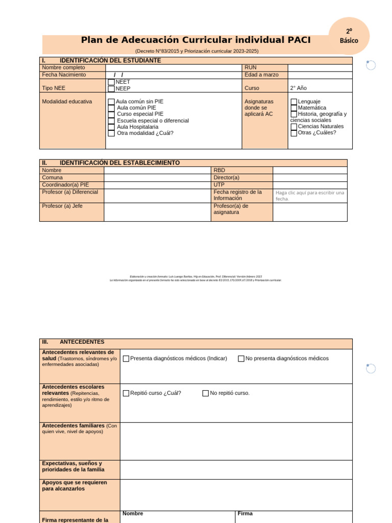 PACI 2° Básico Full | PDF | Maestros | Aprendizaje