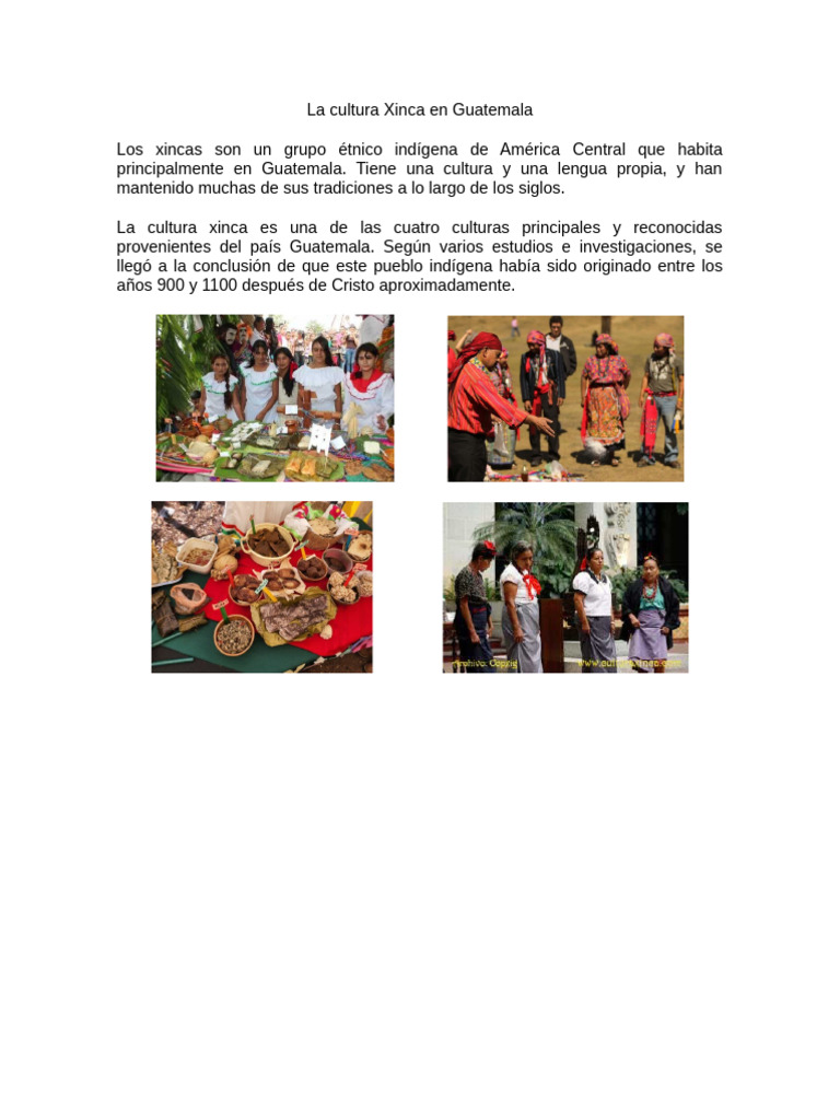 Cultura Xinca en Guatemala: Orígenes y Tradiciones | PDF