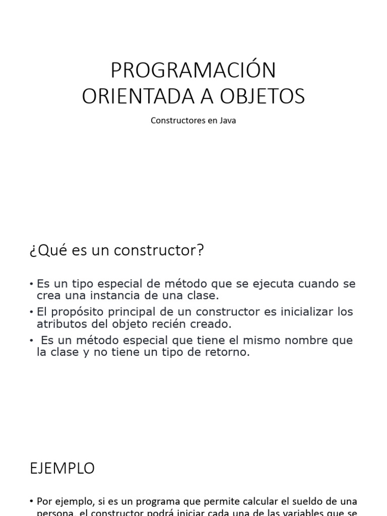 Programación Orientada A Objetos Constructores | PDF