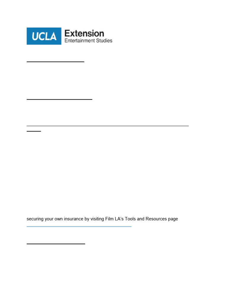 Student Film Production Insurance Guide | PDF | University Of ...
