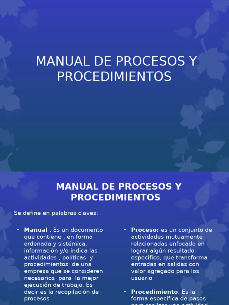 Manual de Procesos y Procedimientos | PDF | Gestión de recursos humanos ...