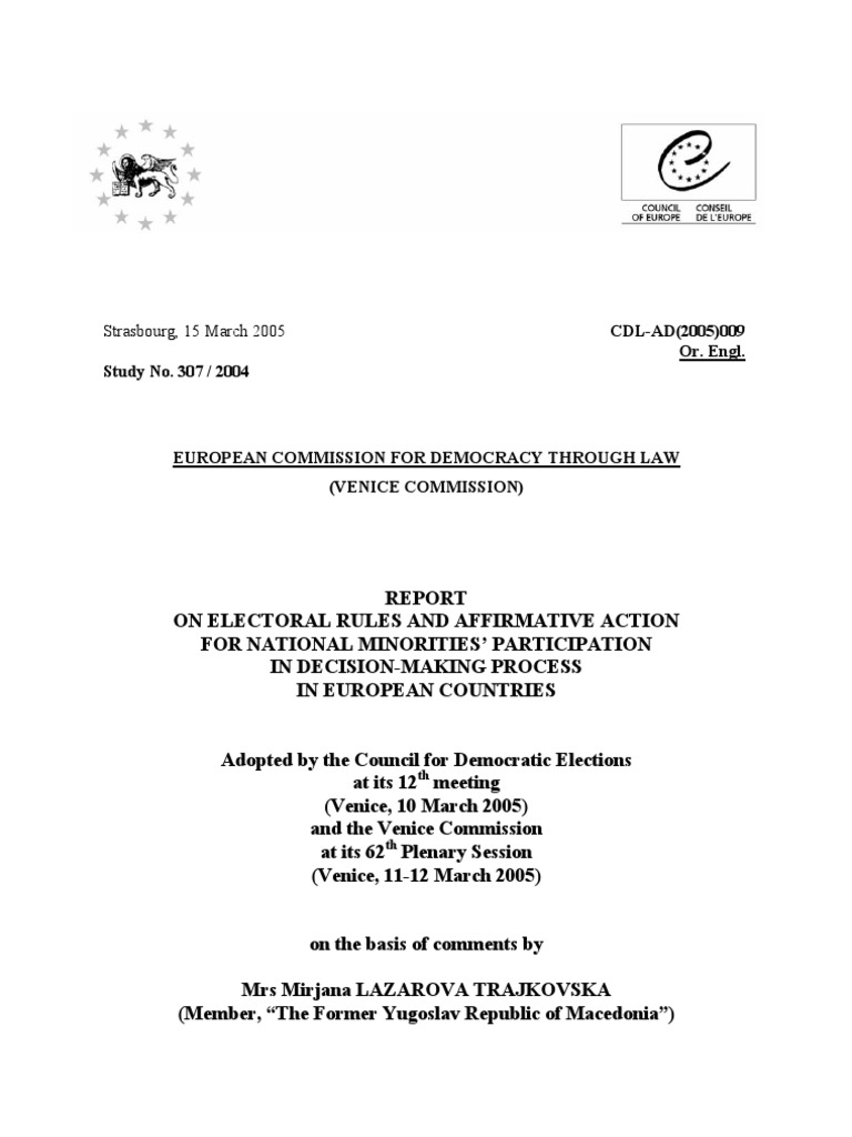 Electoral Rules for Minority Participation | PDF | Affirmative Action ...