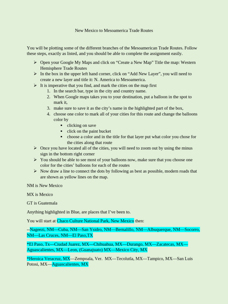 MesoAmerican Trade Routes Map | PDF | Mesoamerica | Mexico