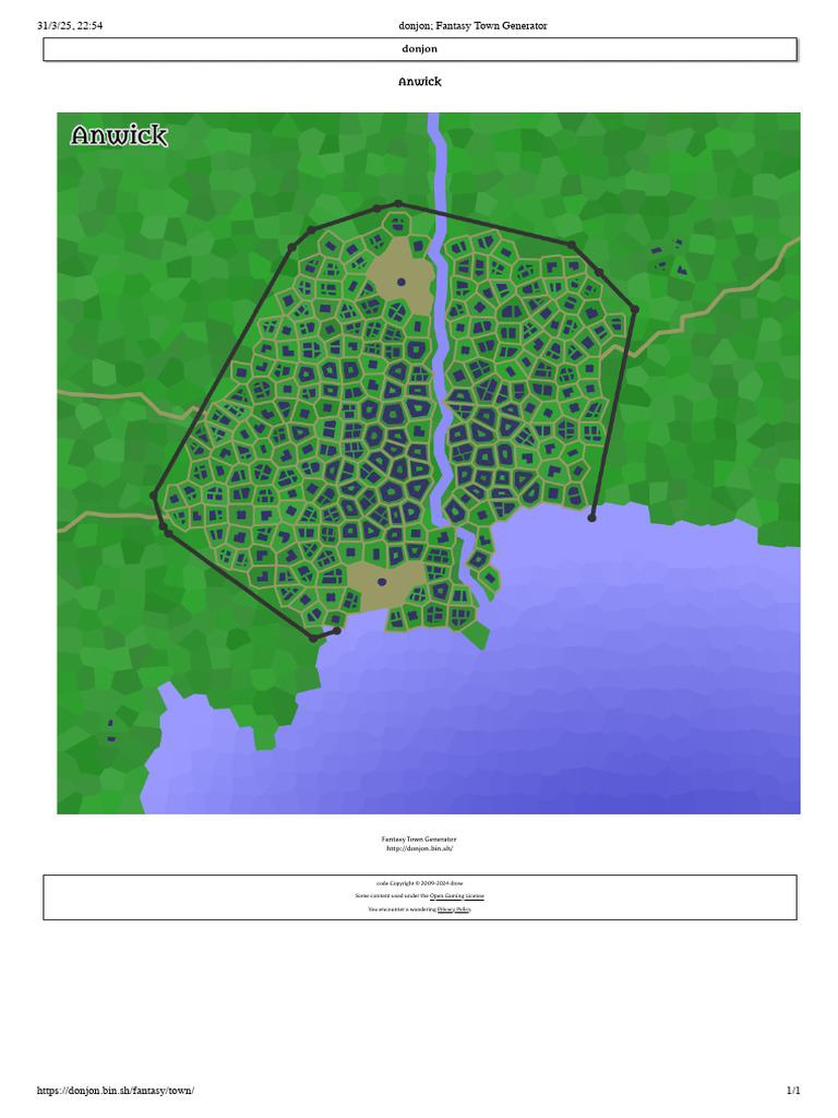 Donjon Fantasy Town Generator 1 | PDF