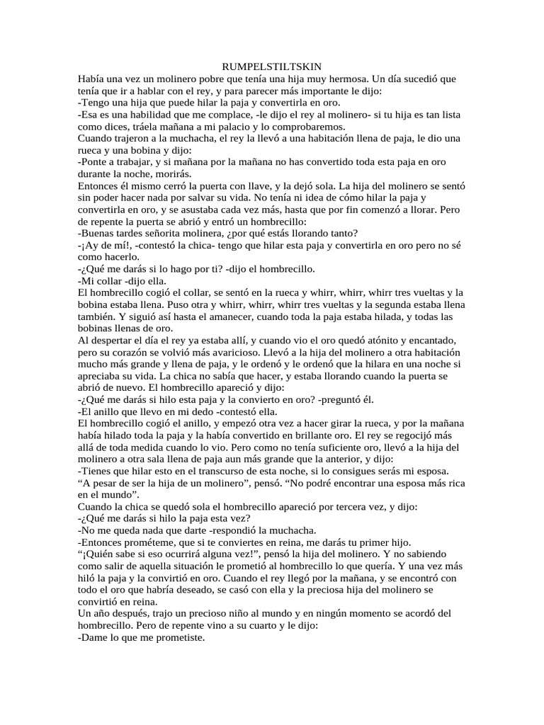 Rumpelstiltskin | PDF