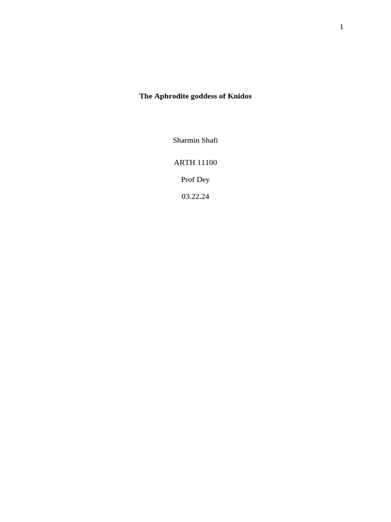 Final Paper | PDF | Aphrodite