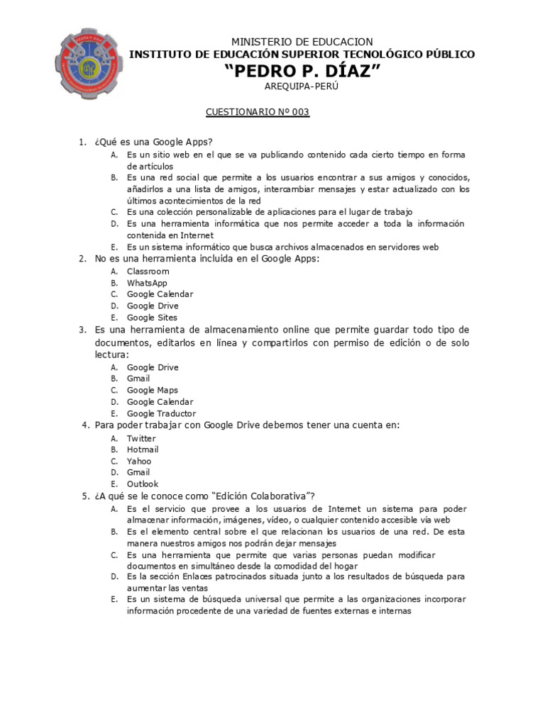 Cuestionario 3. - Semana 03 Tics | PDF