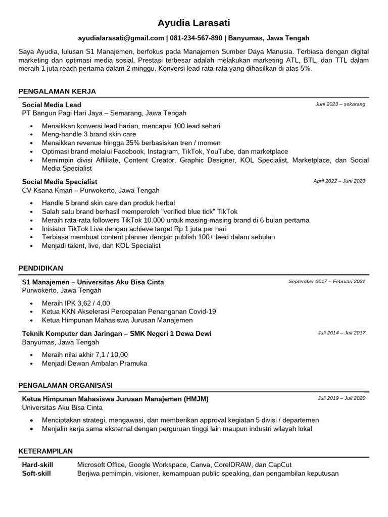 Simple ATS Friendly | PDF