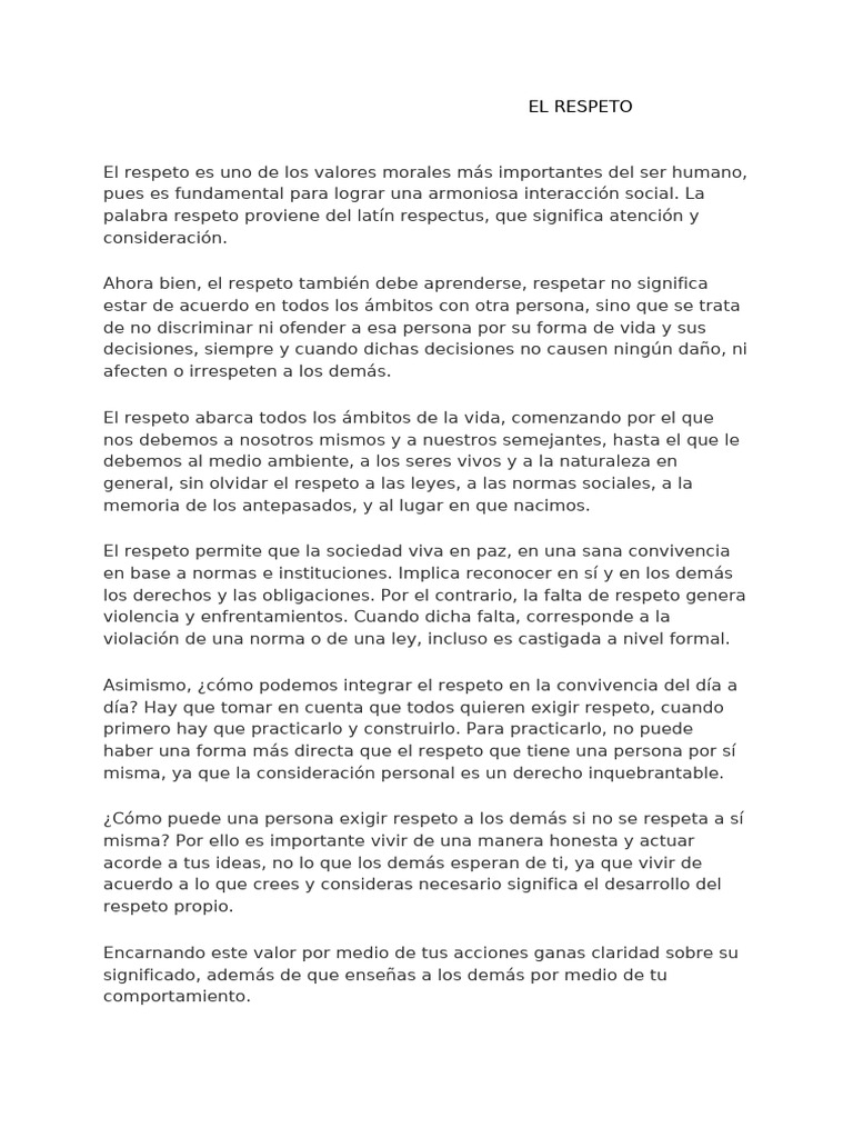 El Respeto | PDF