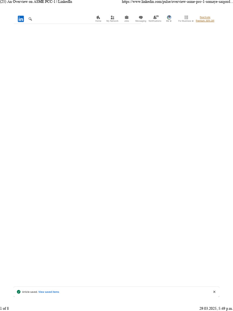 An Overview on ASME PCC-1 _ LinkedIn | PDF | Mechanical Engineering