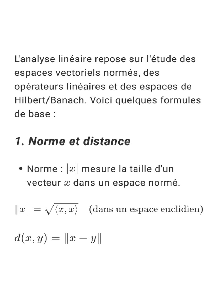Formule Analyse Linéaire | PDF