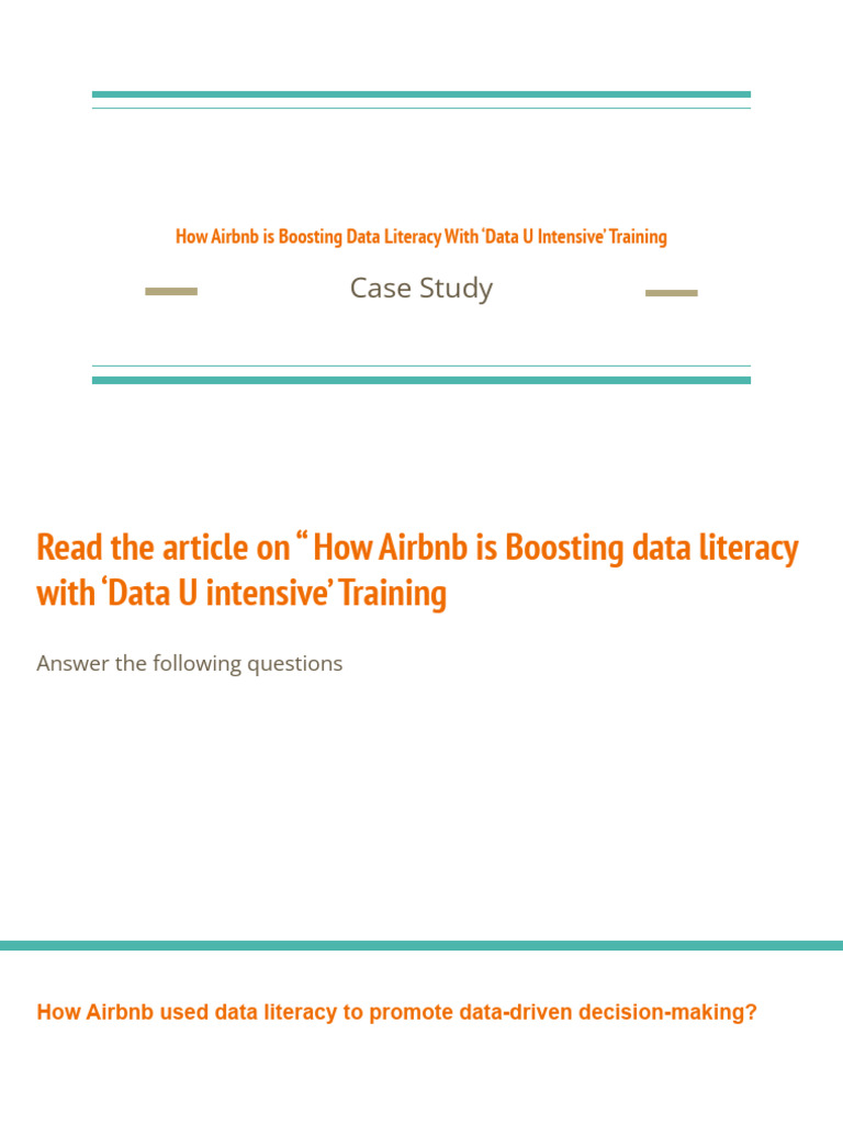 Rex Vincent Tejada - How Airbnb Is Boosting Data Literacy With Data U Intensive' Training | PDF
