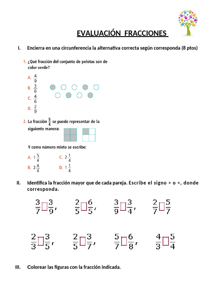 prueba fracciones.6° docx | PDF