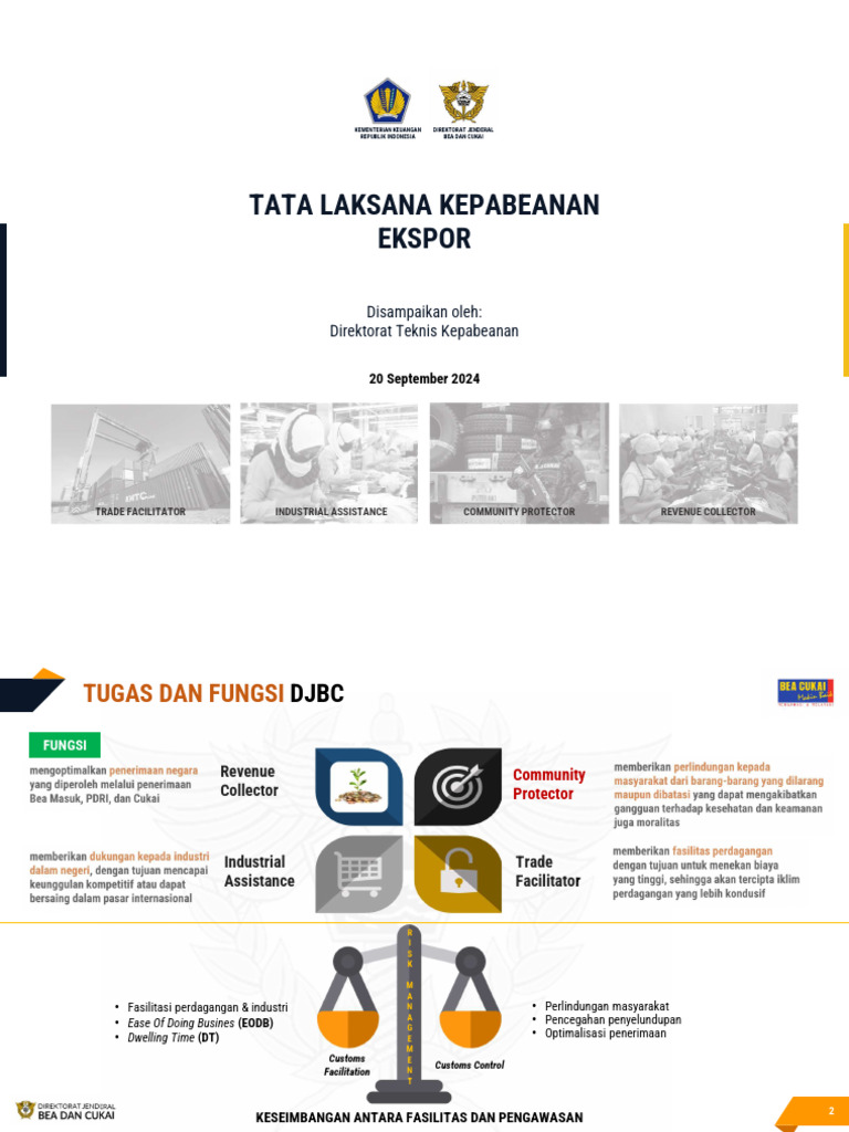 Paparan DJBC Tata Laksana Kepabeanan Ekspor Update | PDF