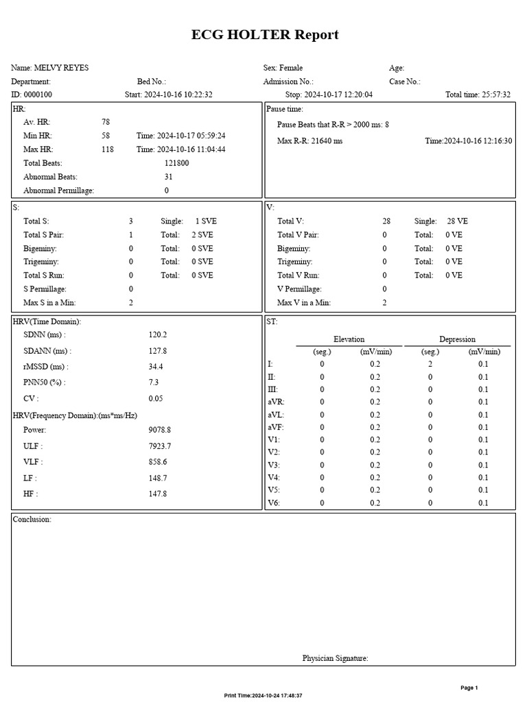 Holter Melvy Reyesss | PDF | Visual Cortex | Electrocardiography