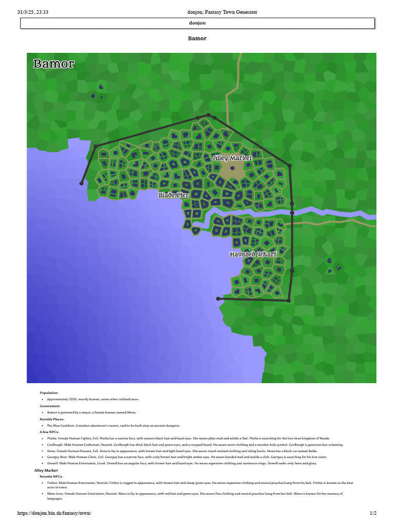 donjon; Fantasy Town Generator 1 | PDF