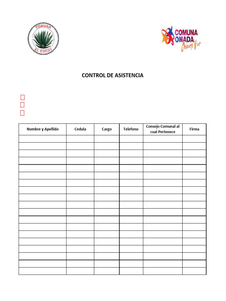 Control Asistencia Comuna | PDF