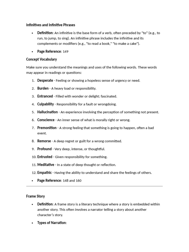 Infinitives and Infinitive Phrases | PDF | Narration | Language Mechanics
