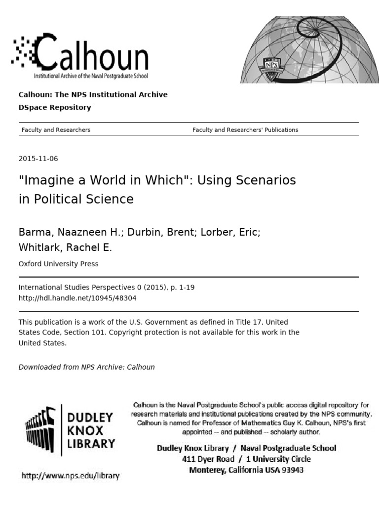 Imagine a World in Which Using Scenarios in Political Science | PDF ...