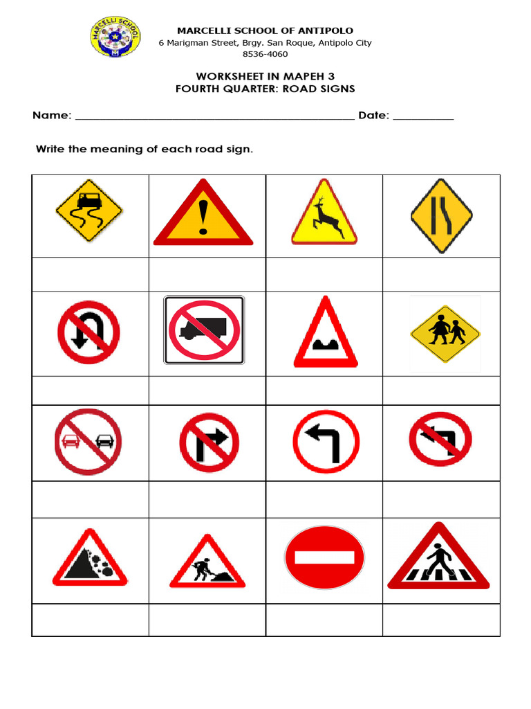 Health3Q4 - WS Road Signs | PDF