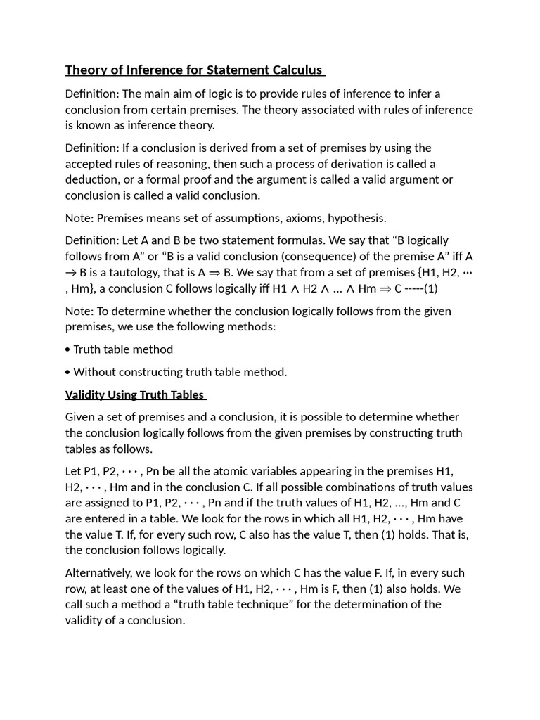 UNIT-I DG & MT (Inference Theory and Predicate Calculus) | PDF | Logical Consequence | Logic