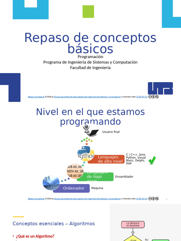 Semana 01 - Laminas de Repaso Conceptual C++ | PDF | Programación | Programa de computadora