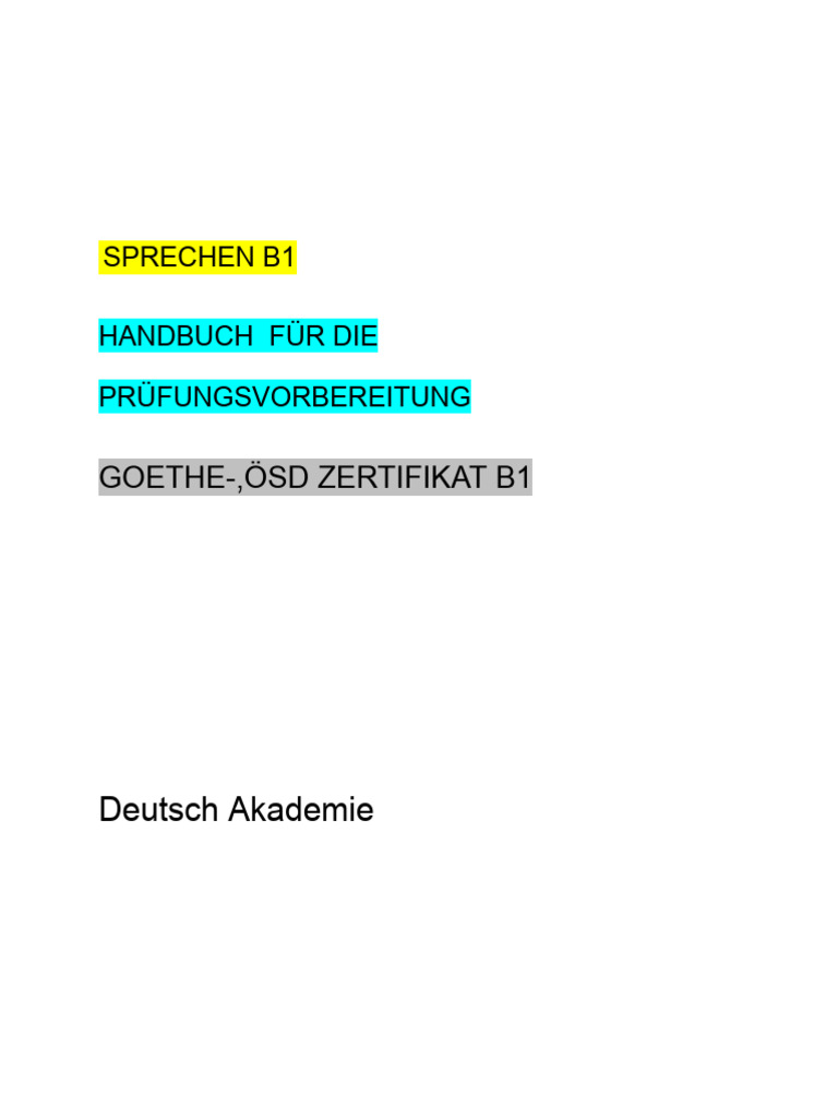 B1 Sprechen | PDF