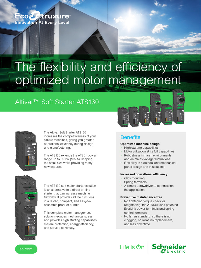 998-23159152 ATS130 Leaflet GMA A4 IEC WEB | PDF | Electric Motor | Power (Physics)