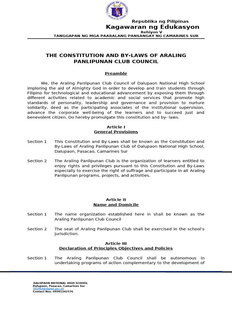 Constitution and by Laws FLIPINO | PDF | Ratification | Constitution