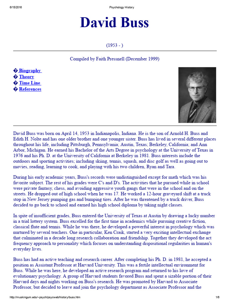 David Buss: Evolutionary Psychology Insights | PDF | Natural Selection ...