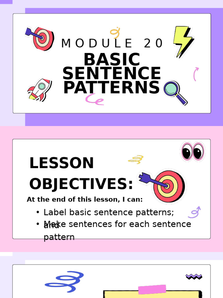 Basic Sentence Patterns Guide | PDF | Verb | Subject (Grammar)