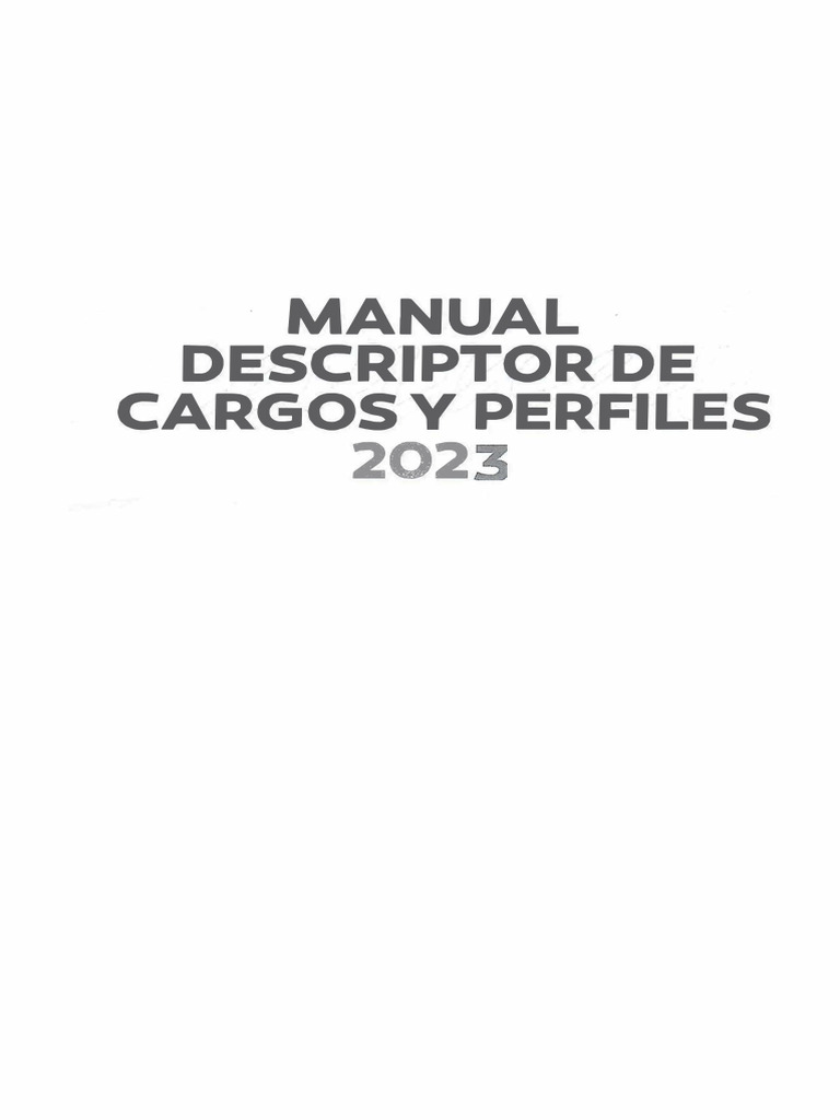 Manual Descriptor de Cargos 2023 | PDF | Gestión de recursos humanos | Servicio Civil