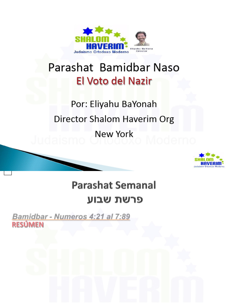 Parashat Semanal Bamidbar Naso 2016 | PDF | Bendición | Creencia y ...