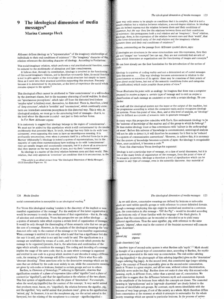 Camargo Heck, M. The Ideological Dimension of Media Messages | PDF ...